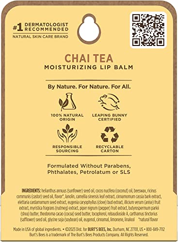 Burt's Bees Chai Tea Lip Balm Blister, 0.15 Ounce