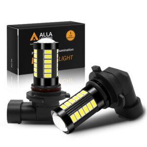 alla lighting 9006 led fog light bulbs 2800 lumens xtreme super bright 9006 led bulb 5730 33-smd led 9006 bulb hb4 9006 led fog lights for car truck van - 6000k xenon white