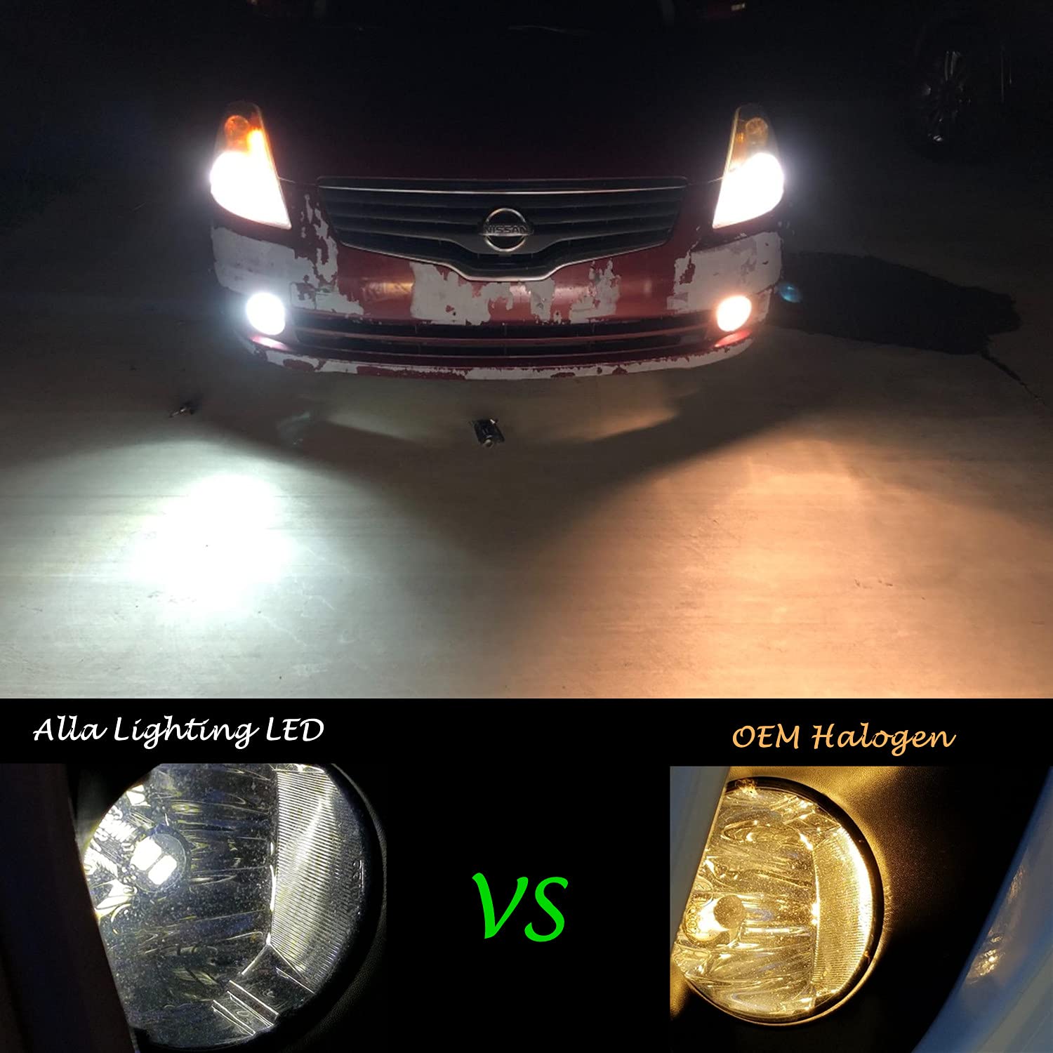 Alla Lighting 9006 LED Fog Light Bulbs 2800 Lumens Xtreme Super Bright 9006 LED Bulb 5730 33-SMD LED 9006 Bulb HB4 9006 LED Fog Lights for Car Truck Van - 6000K Xenon White