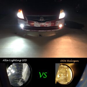 Alla Lighting Super Bright H8 H11 LED Fog Lights Bulbs or DRL, 6000K Xenon White H16 H11LL H8LL H1155 Replacement, 2800 Lumens 5730 33-SMD 12V for Cars, Trucks, SUVs, Vans