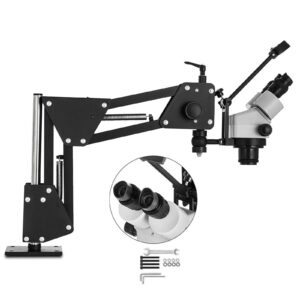 VEVOR Micro Inlaid Mirror Multi-Directional Microscope with Spring Bracket 7X-45X Multi-Directional Micro-Setting Microscope Microscope Gem Diamond Setting Machine with Stand Jewelry Tools