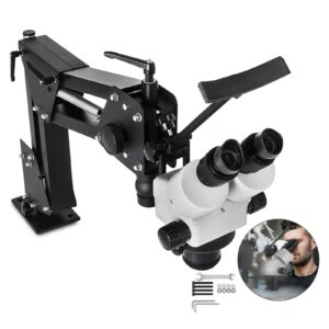 VEVOR Micro Inlaid Mirror Multi-Directional Microscope with Spring Bracket 7X-45X Multi-Directional Micro-Setting Microscope Microscope Gem Diamond Setting Machine with Stand Jewelry Tools