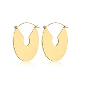 ailov 18k gold plated tribal bohemian round disc earrings for women coin dangling drop boho jewelry (round drop without pearl)