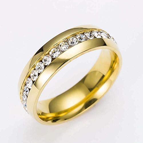 wedding ring set Two Rings His Hers Couples Rings Women's 10k Yellow Gold Filled White CZ Wedding Engagement Ring Bridal Sets & Men's Stainless Steel Wedding Band