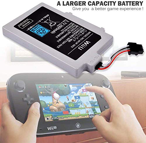 UCEC Wii U Gamepad Battery, Wii U Accessories 3600 mAh Wii U Battery Replacement Rechargeable Battery Pack Compatible for Nintendo Wii U Gamepad WUP-010, WUP-012