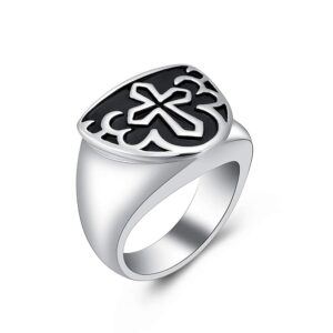 shajwo cremation urn ring jewelry for ashes engraved cross memorial urn ring stainless steel celtic knot retro keepsake ashes holder ring,silver 9