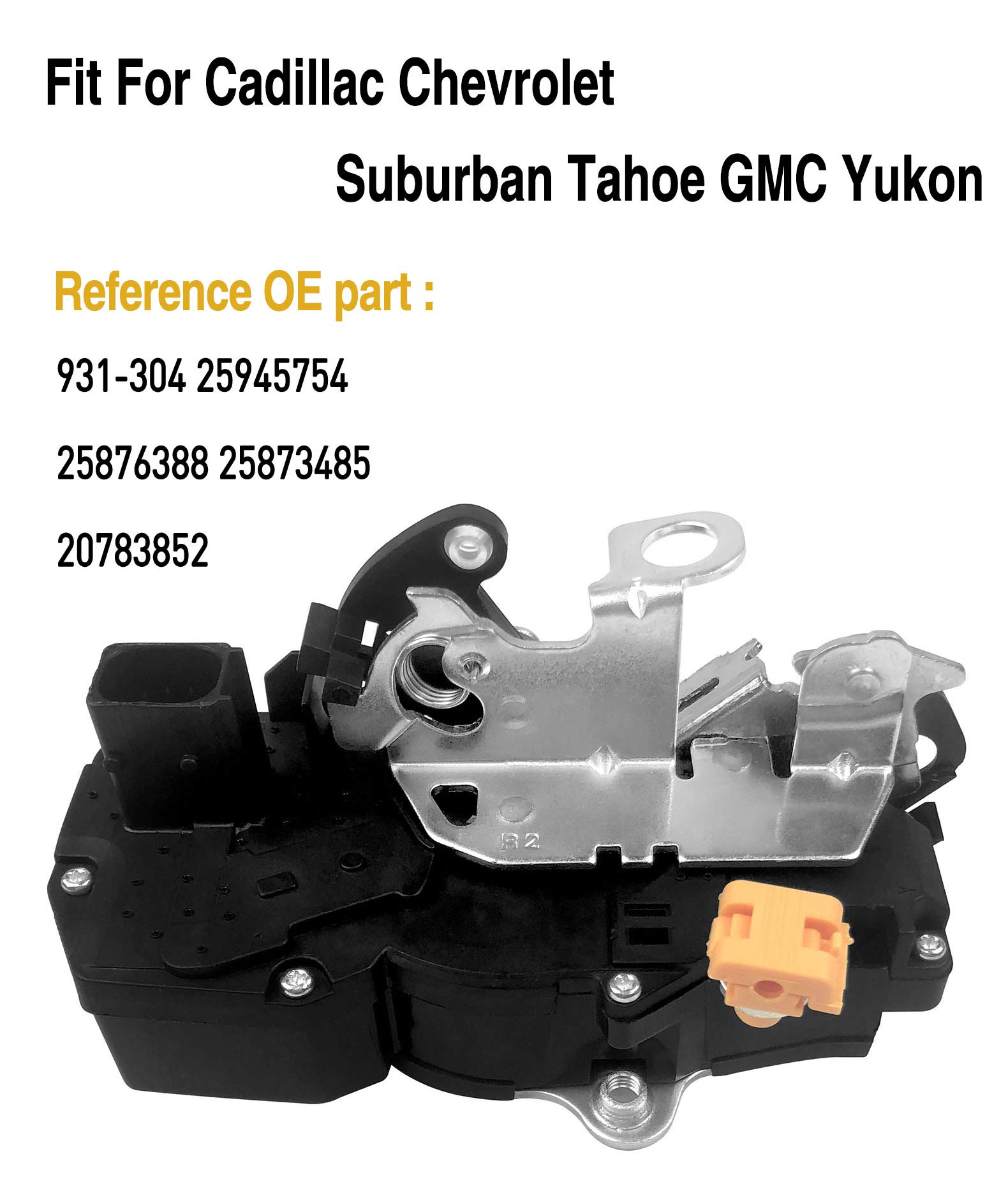 931-304 Door Lock Actuator Motor Front Right Passenger Side Compatible with 2007 2008 2009 Cadillac Escalad Chevrolet Suburban Tahoe GMC Yukon Replace #20783852 25873485 25876388 25945754