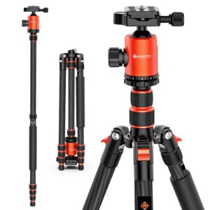 geekoto 79 inches carbon fiber camera tripod monopod with 360 degree ball head 1/4 inch quick shoe plate professional tripod load up to 26.5 pounds