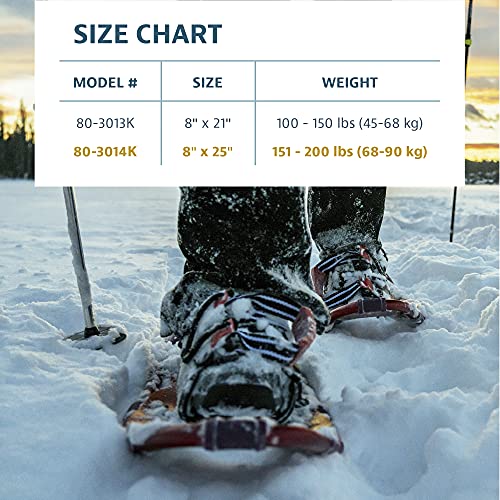 Yukon Charlie's Advanced Float Women's Snowshoe Kit, 8-inch x 25-inch, Includes Snowshoes, Trekking Poles and Travel Bag