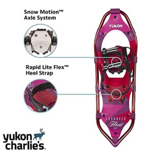 Yukon Charlie's Advanced Float Women's Snowshoe Kit, 8-inch x 25-inch, Includes Snowshoes, Trekking Poles and Travel Bag