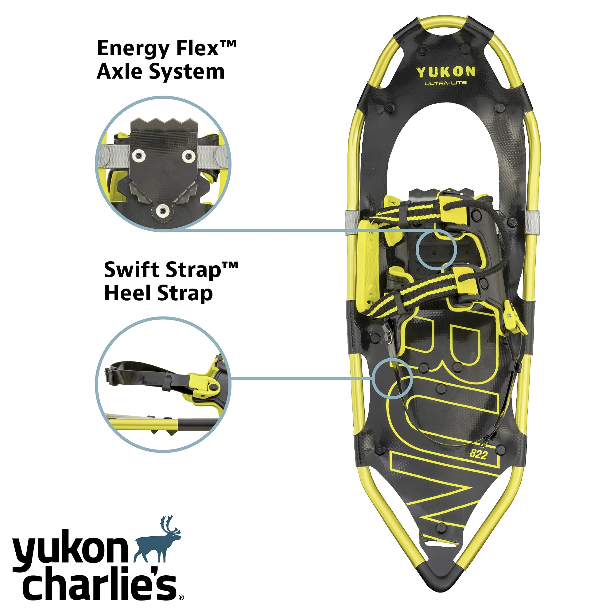 Yukon Charlie's Run Ultra-Lite Snowshoe 8-inch x 22-inch Designed for Running