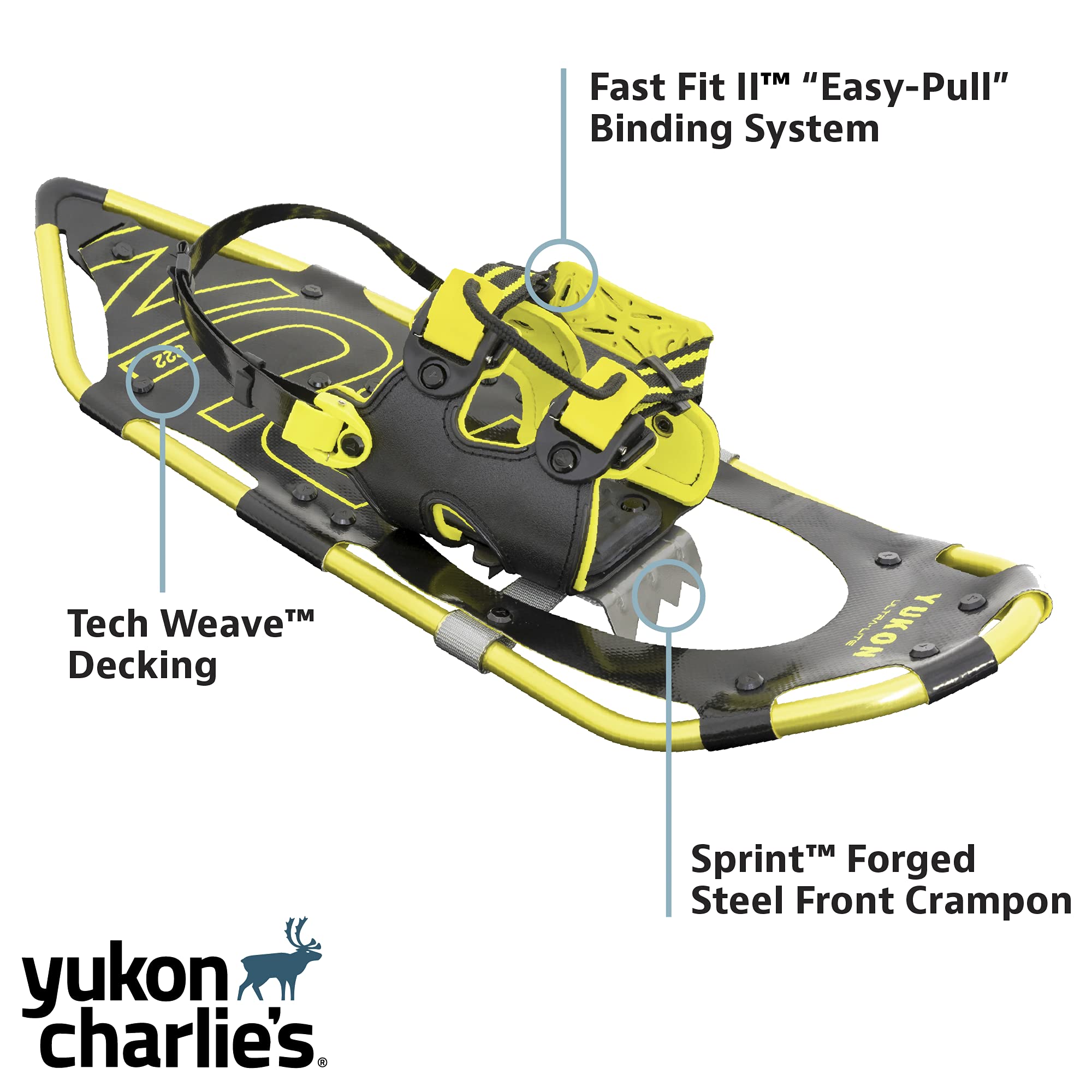 Yukon Charlie's Run Ultra-Lite Snowshoe 8-inch x 22-inch Designed for Running