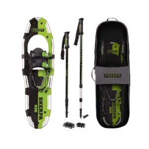 Yukon Charlie's Sherpa Snowshoe Kit, 8-inch x 25-inch, Includes Snowshoes, Trekking Poles and Travel Bag