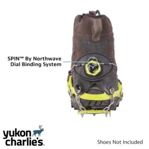 Yukon Charlie's Slip Nots Traction - Spin, Large/X-Large, Ice Shoe Spikes for Hiking Boots