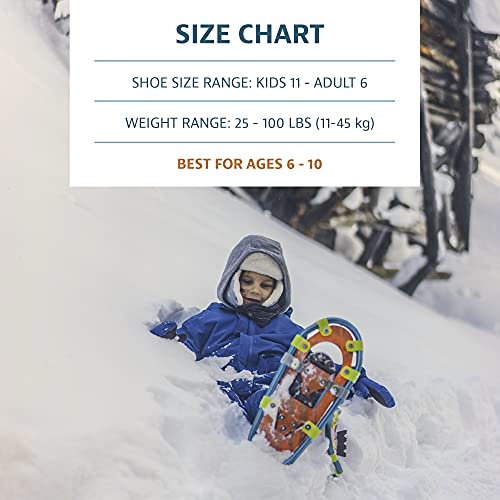 Yukon Charlie's Yukon SNO-Bash Kids Snowshoe and Trekking Pole Kit - for Boys and Girls up to 100lbs