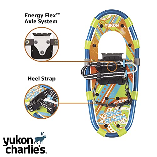 Yukon Charlie's Yukon SNO-Bash Kids Snowshoe and Trekking Pole Kit - for Boys and Girls up to 100lbs