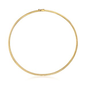 ross-simons italian 4mm 14kt yellow gold omega necklace. 18 inches