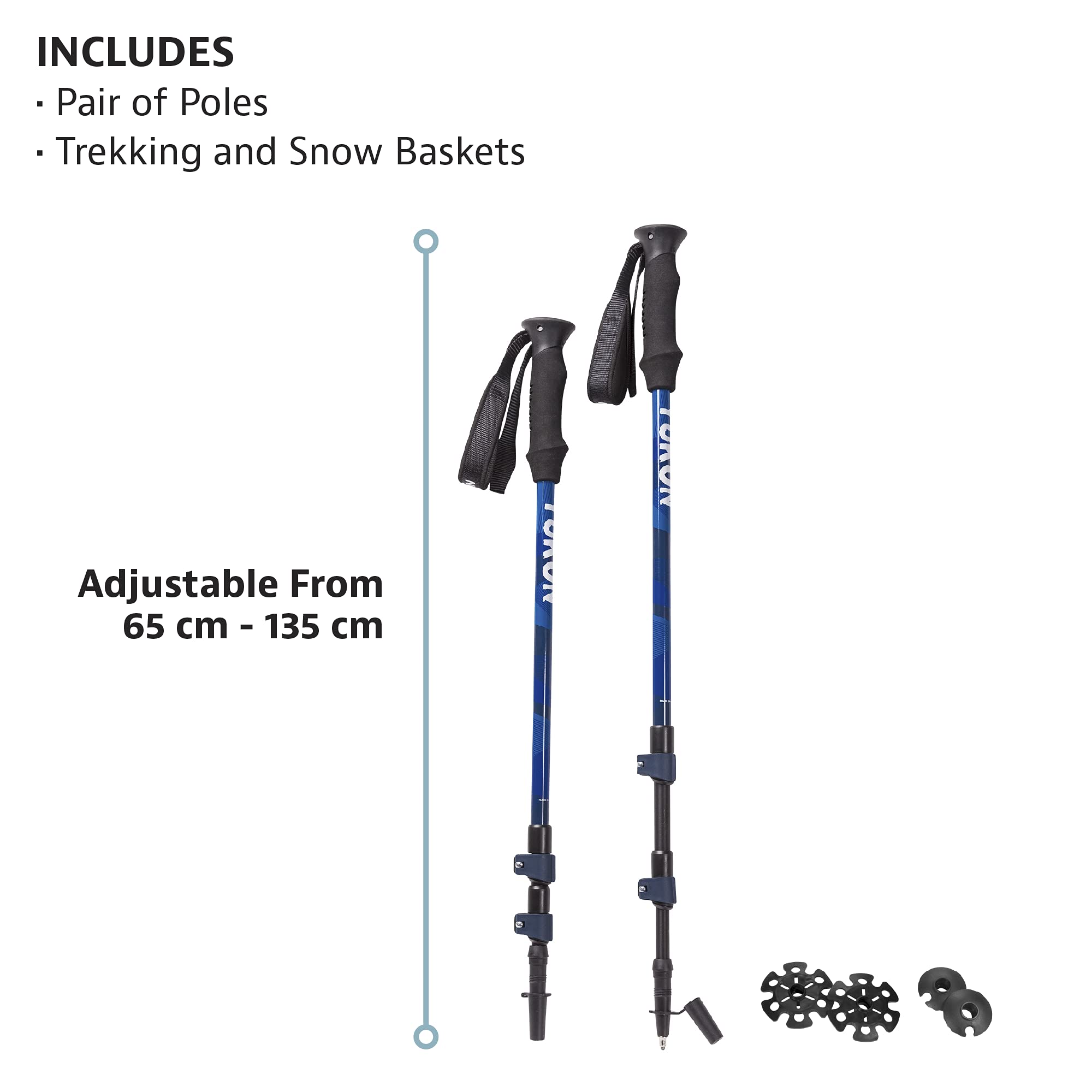 Yukon Charlie's Advanced Trekking Poles, Fast Lock Adjustment System, Trekking and Snow Baskets Included