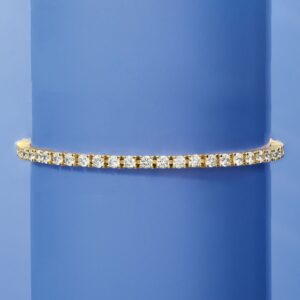 Ross-Simons 5.00 ct. t.w. CZ Tennis Bracelet in 18kt Gold Over Sterling. 7 inches