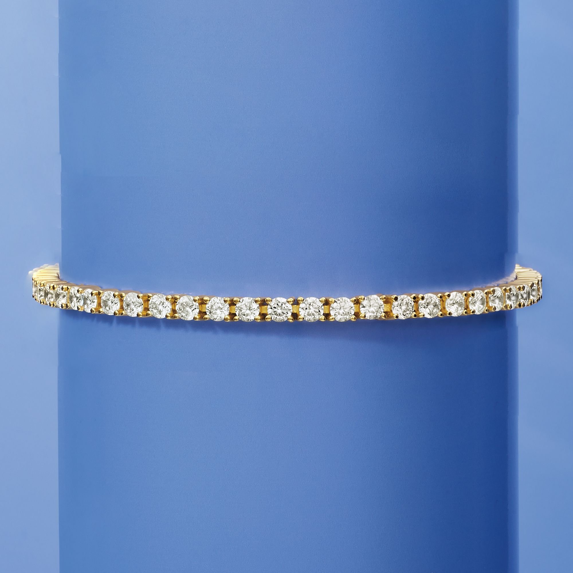 Ross-Simons 5.00 ct. t.w. CZ Tennis Bracelet in 18kt Gold Over Sterling. 7 inches