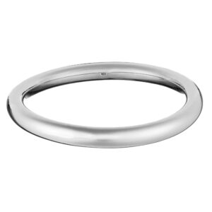 silverly women's chunky round tube bangle - polished statement sterling silver bracelets - stackable thick bangles for women solid 925 - classic jewellery for her - wife mum auntie gifts