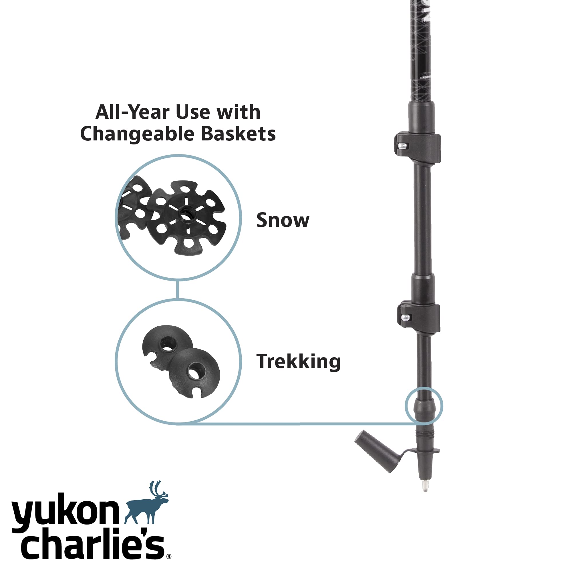 Yukon Elite Trekking Pole, Black, 83-0149