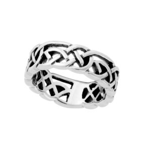 silverly women's 925 sterling silver 5.8 mm triquetra trinity infinity celtic knot woven ring