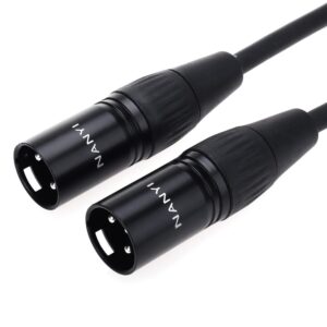 nanyi microphone cable xlr to xlr patch cables, 3-pin xlr male to male mic cable dmx cable patch cords with oxygen-free copper, 1.6feet/0.5meter