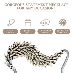 House of the Dragon- Daenerys Targaryen Costume, Game of Thrones Merchandise, Mother of Dragons, Khaleesi - Perfect Game of Thrones Merch for Women and Teens - Necklace Size: 17.5 inches x 1.5 inches