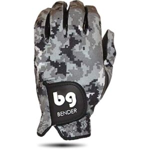 bender gloves women's spandex golf glove, worn on left hand (digital camo, large)