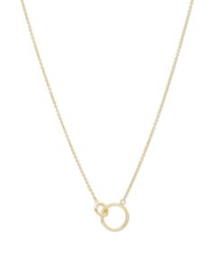 gorjana women's wilshire charm adjustable necklace, 18k gold plated, interlocking circle pendant