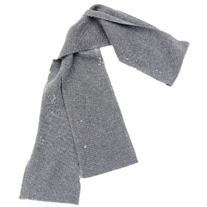 State Cashmere Unisex Ribbed Knit Scarf Made with 100% Pure Inner Mongolian Cashmere - Elegant, Soft, & Versatile - Ultra Warm Winter Accessories - (Pale Charcoal, 70"x7")