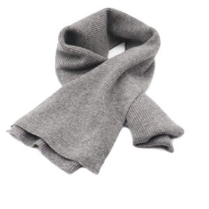 State Cashmere Unisex Ribbed Knit Scarf Made with 100% Pure Inner Mongolian Cashmere - Elegant, Soft, & Versatile - Ultra Warm Winter Accessories - (Pale Charcoal, 70"x7")