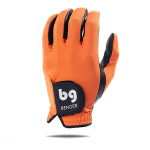 bg bender golf glove | wear on left | (orange, ladies medium)