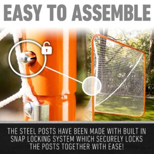 Franklin Sports Official Size Lacrosse Goal - Portable Steel Backyard Lacrosse Net for Kids + Adults - Lacrosse Training Equipment - 72" x 72"