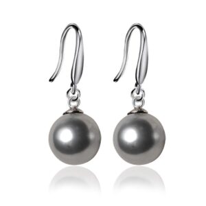 10mm ocean pearl dangle earrings natural shell beads drop earrings fashion jewelry for women-grey