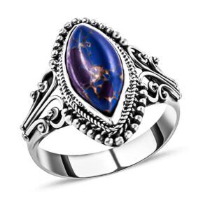 shop lc bali legacy purple turquoise rings for women sterling silver 925 southwestern statement jewelry boho vintage size 7 boho western birthday gifts for women