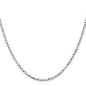 icecarats 925 sterling silver 2mm box link chain necklace 24 inch