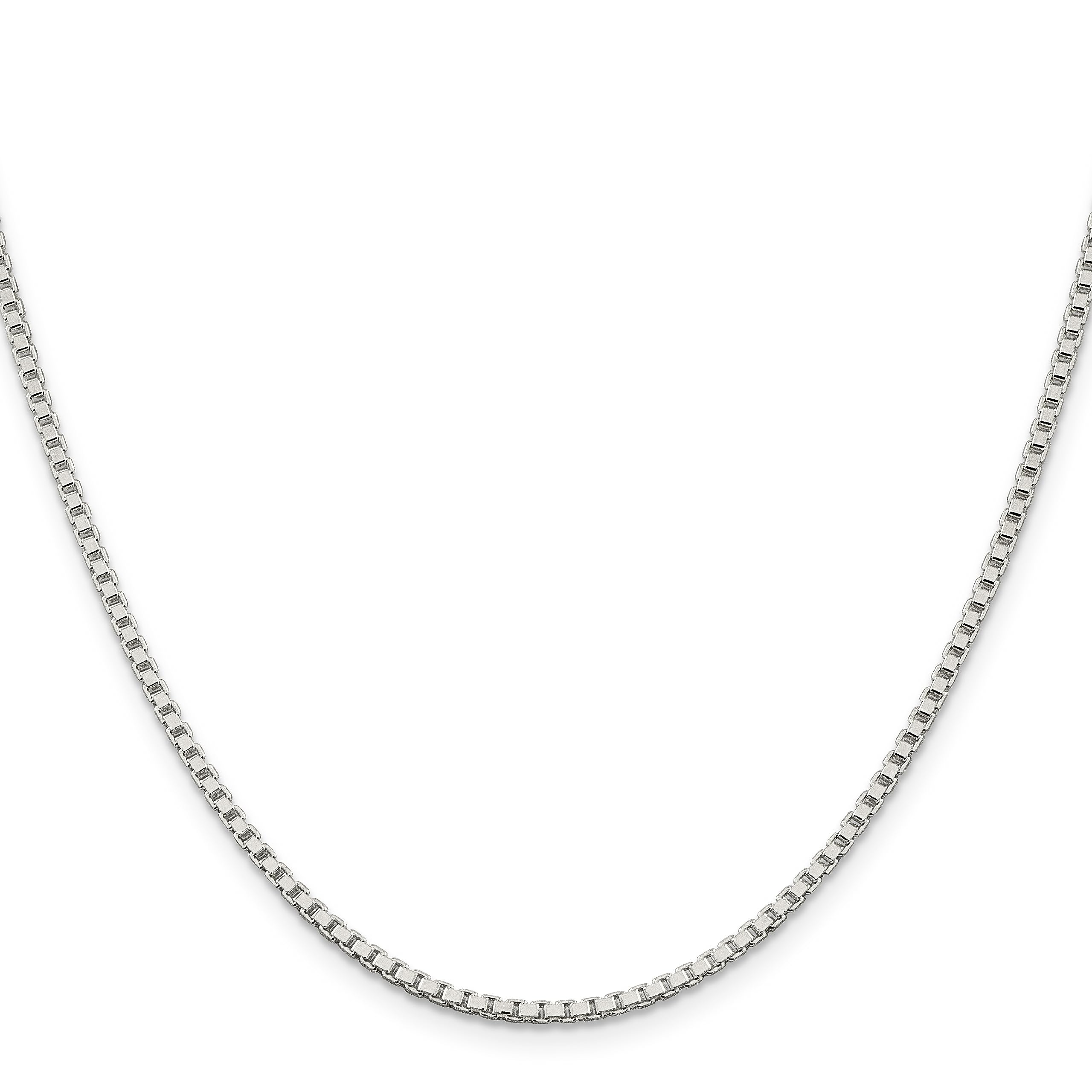 IceCarats 925 Sterling Silver 2mm Box Link Chain Necklace 24 inch