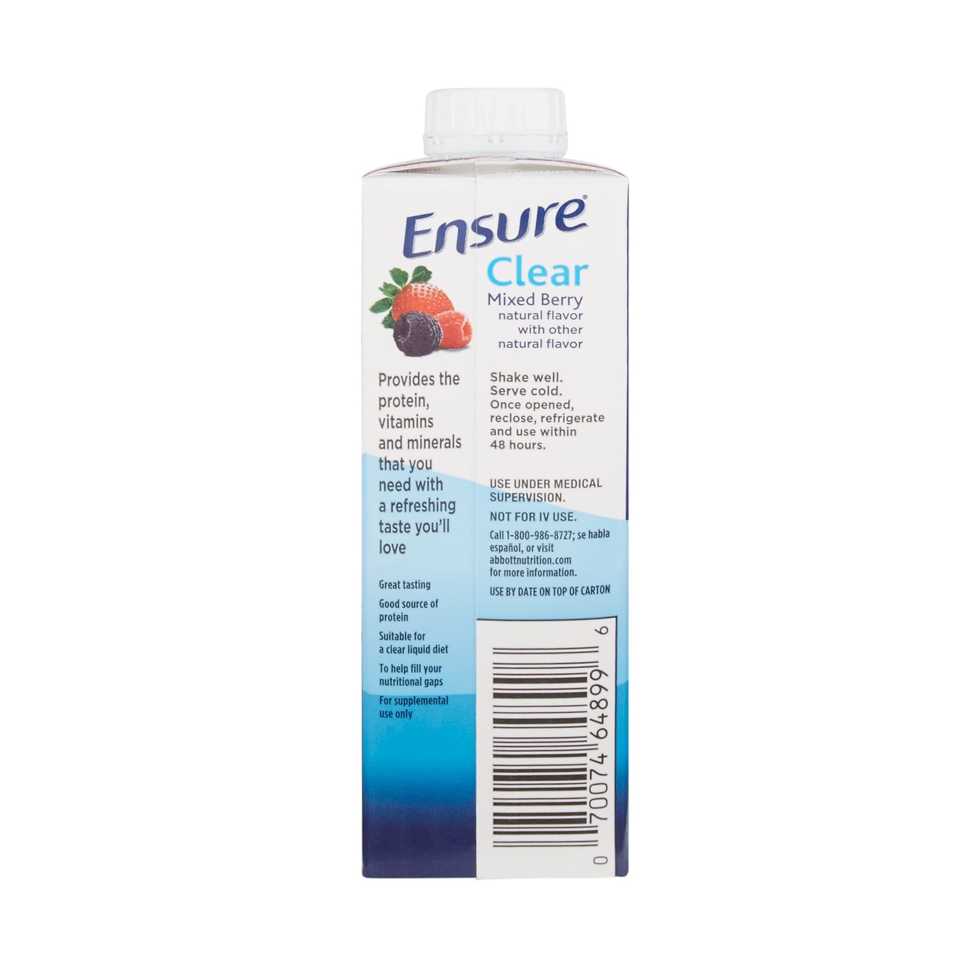 Ensure Clear Mixed Berry, 8 Ounce, New Recloseable Carton - Case of 24