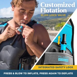 Seaview Palawan Inflatable Snorkel Vest for Adults & Kids - Premium Snorkeling Vest for Low Impact Water Sports. Inflatable Swim Vest. Balanced Flotation, Secure Lock, and Comfort Fit.