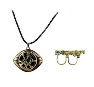 2pack doctor strange sling cosplay ring props magic punk power ring with necklace