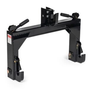 titan attachments 3 point quick hitch adaption to category 1 tractors, 3000 lb lifting capacity, 27.5" between lower arms, 14.5" ~17.5" level adjustment, black finish