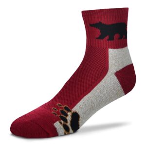 for bare feet men's fbf originals wildlife novelty sock, bear life, large