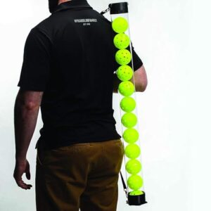 Franklin Sports Pickleball Retriever Tube + Ball Holder - 12 Ball Pickleball Ball Hopper + Picker Upper - Pickleball Accessories + Gear