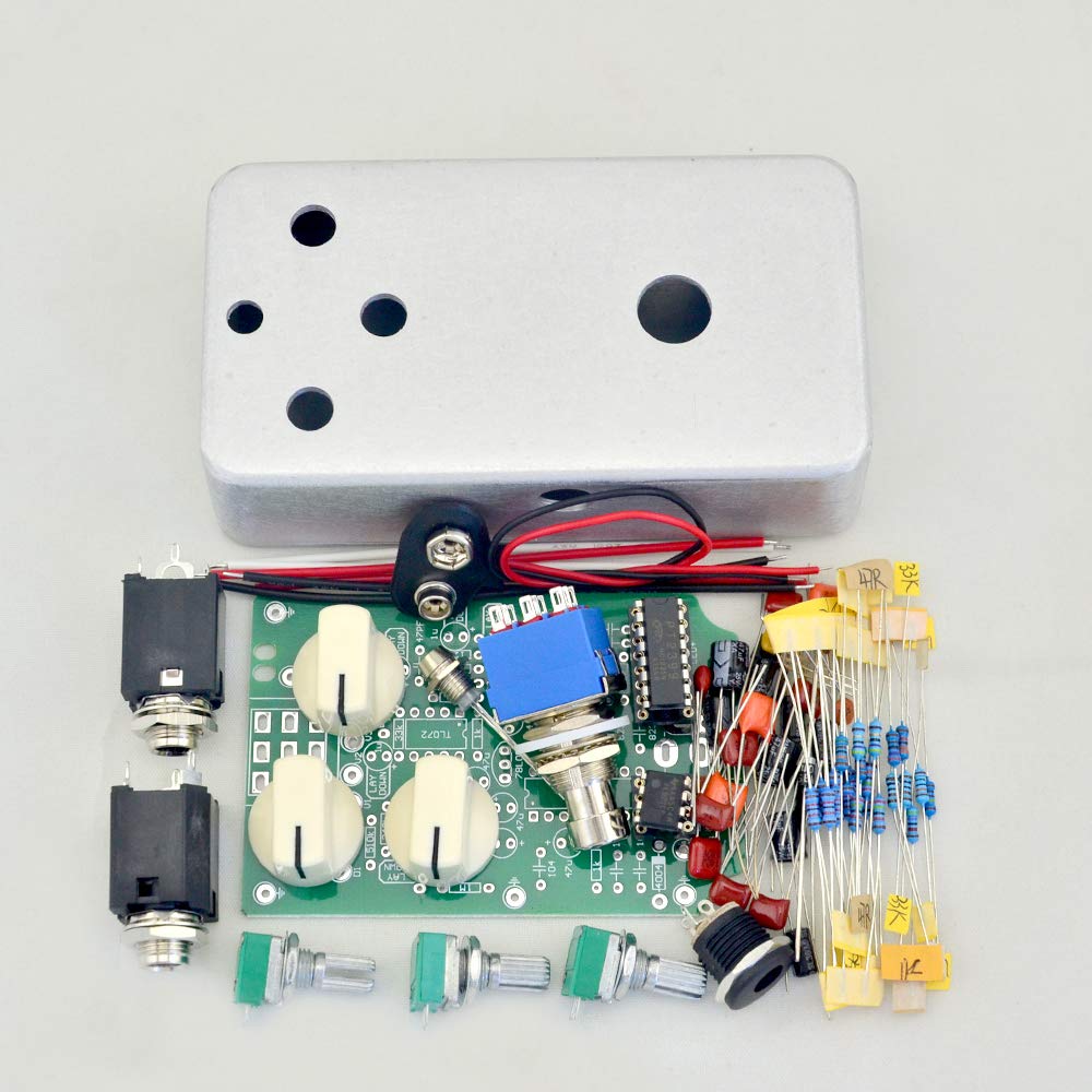 Delay-1 DIY Guitar Pedal Kit With 1590B Aluminum Metal Stomp Box Case Enclosure