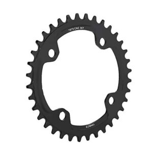 Alomejor Bike Chain Ring 32/34/36/38T BCD 104 Mountain Bike Steel Single Crank Chain Ring Repair Parts for Outdoor Cycling(38T Black)