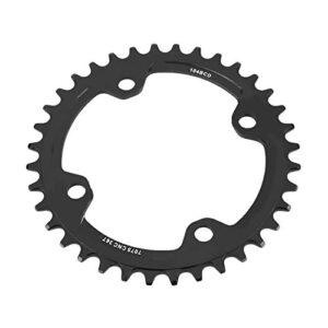 Alomejor Bike Chain Ring 32/34/36/38T BCD 104 Mountain Bike Steel Single Crank Chain Ring Repair Parts for Outdoor Cycling(38T Black)