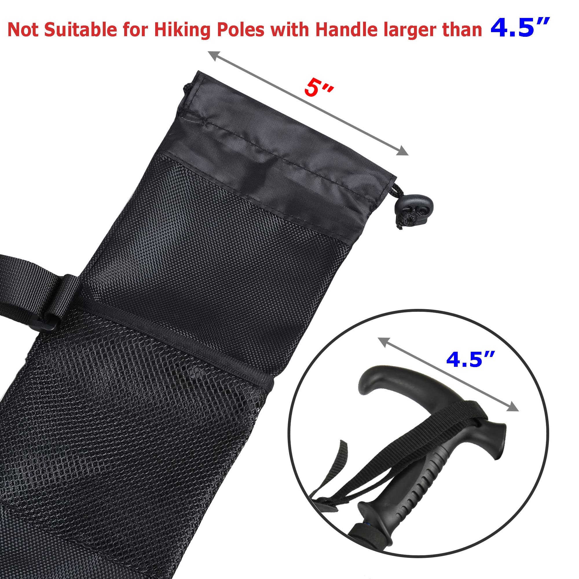 Cosmos Trekking Poles Carry Bag Portable Hiking Poles Carrying Shoulder Bag Tent Poles Replacement Storage Pouch for Trekking Hiking Poles & Walking Stick, Ajustable Shoulder Strap, Black