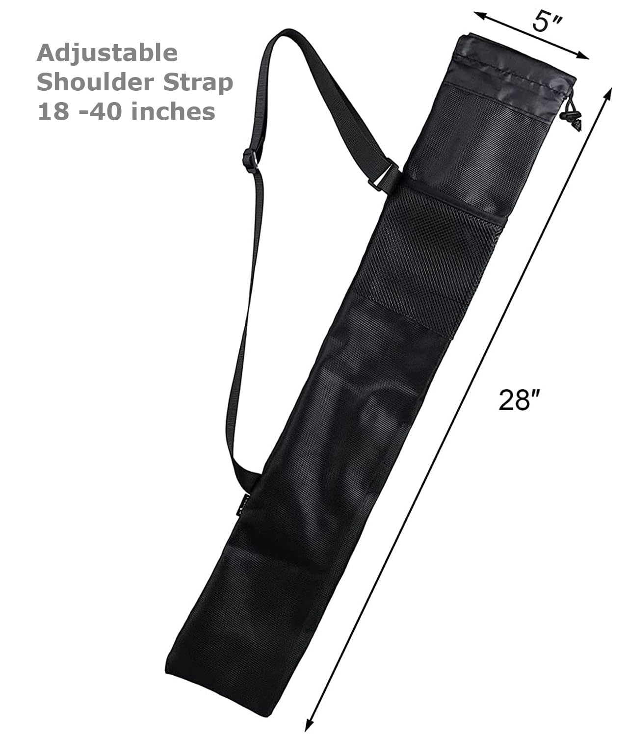 Cosmos Trekking Poles Carry Bag Portable Hiking Poles Carrying Shoulder Bag Tent Poles Replacement Storage Pouch for Trekking Hiking Poles & Walking Stick, Ajustable Shoulder Strap, Black